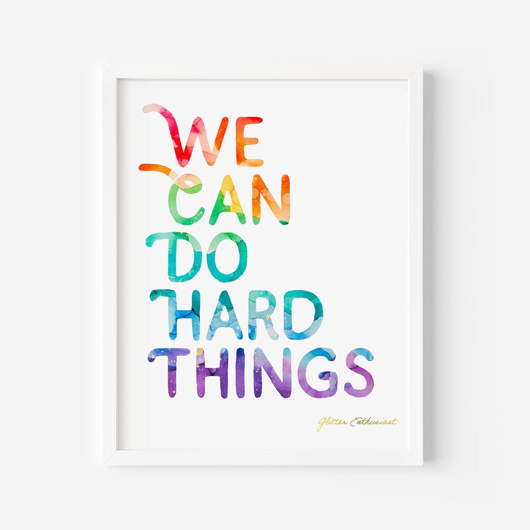 We Can Do Hard Things Nursery Wall Art Print, Boho Sunshine Print for ...