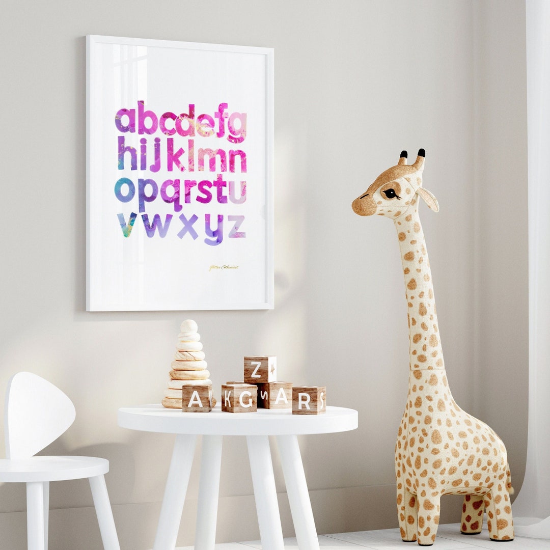 Alphabet Wall Art, Alphabet Wall Decor, Printable Nursery Decor ...
