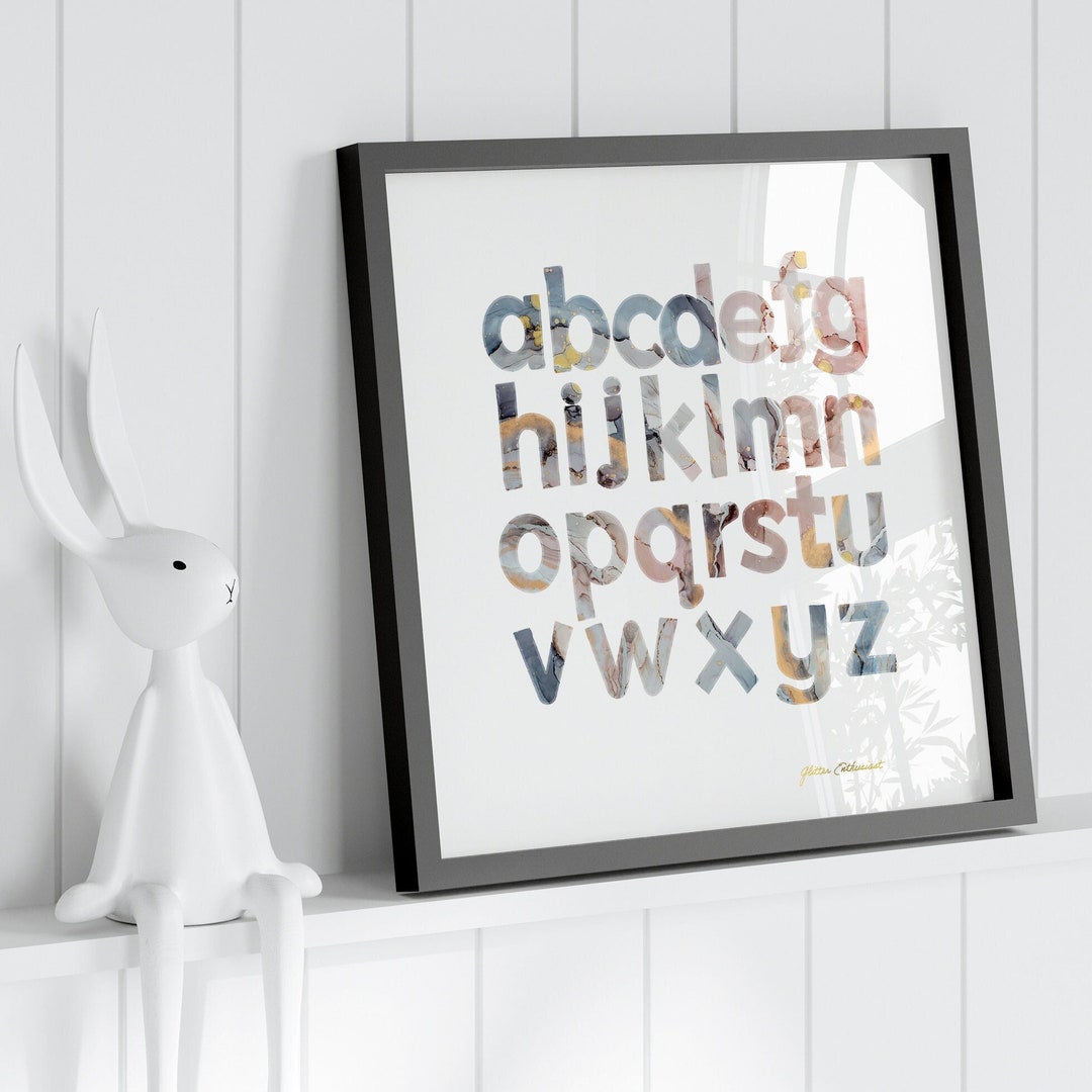 Alphabet Wall Art, Alphabet Wall Decor, Printable Nursery Decor ...