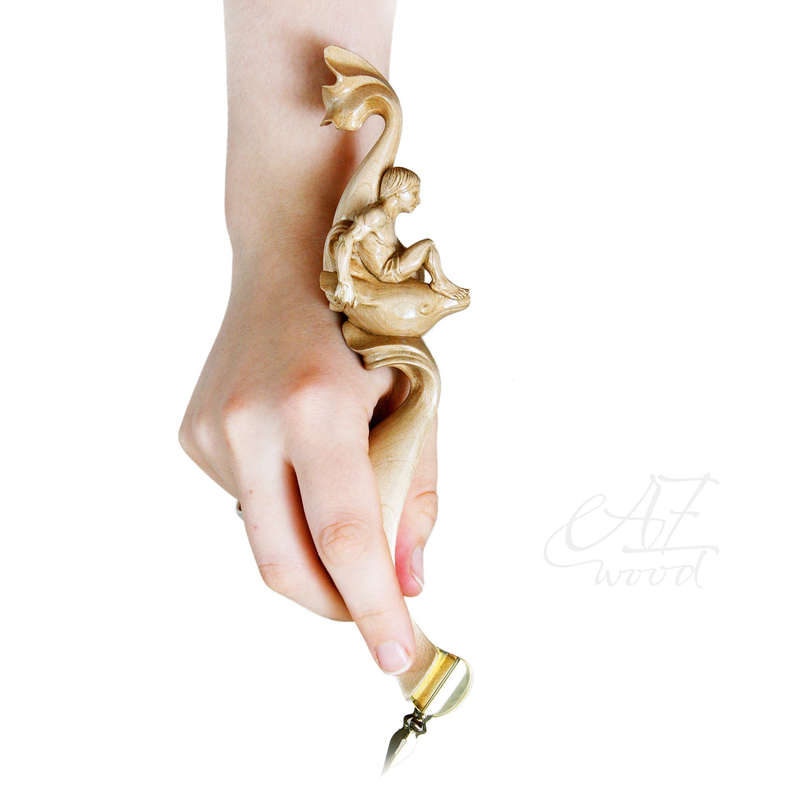 Set: Sculptural ergonomic pen holder On the waves of | Etsy