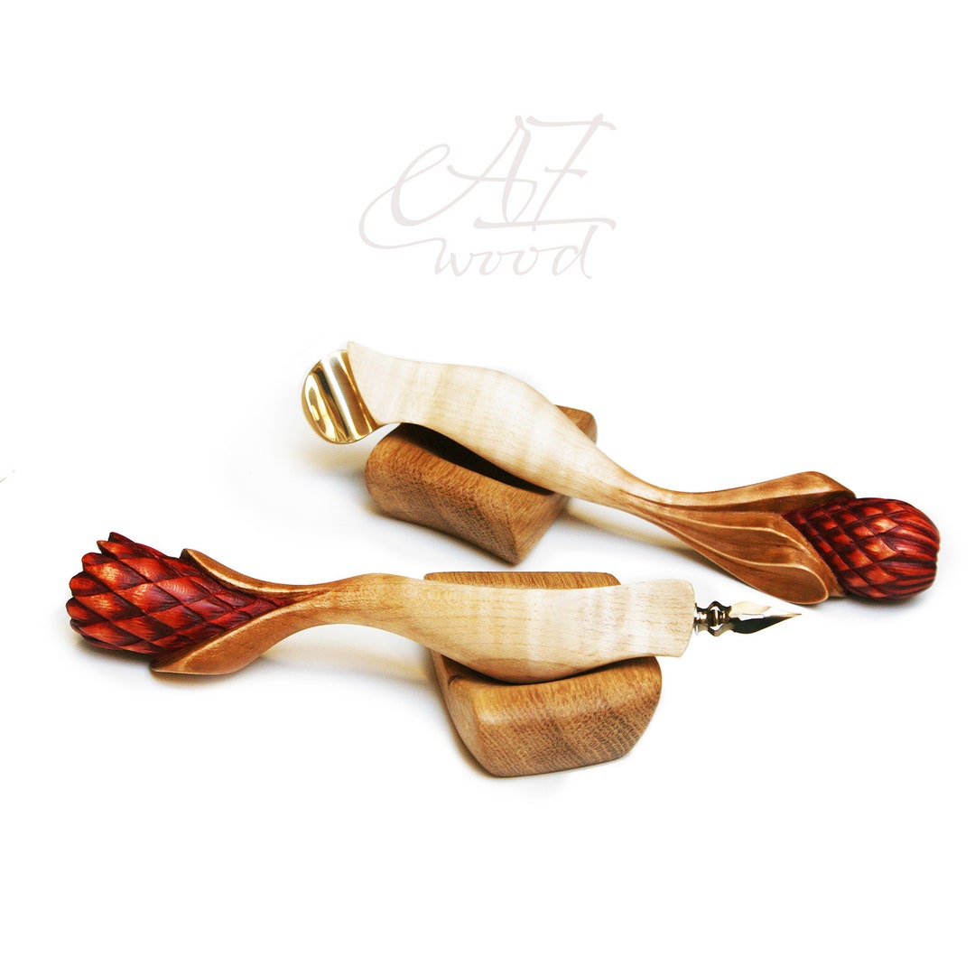 SET: Ergonomic Oblique and Straight Pen Holders "protea" - RIGHT-HANDED ...