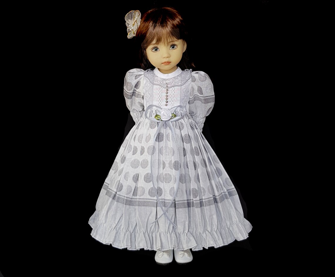 Doll's Light Gray Polka Dot Dress Little Darling 13 - Etsy