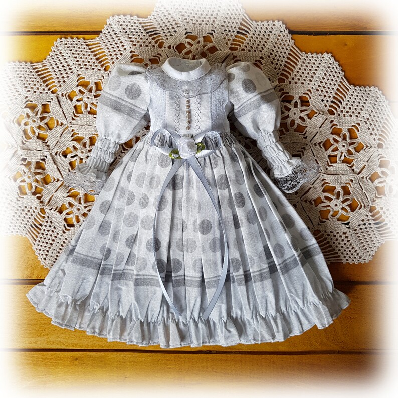 Doll's Light Gray Polka Dot Dress Little Darling 13 - Etsy