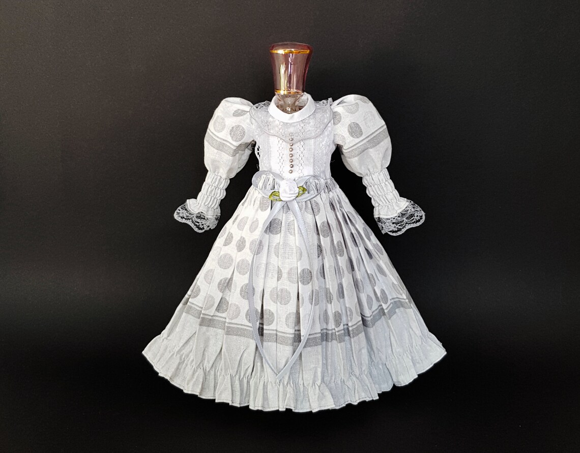 Doll's Light Gray Polka Dot Dress Little Darling 13 - Etsy