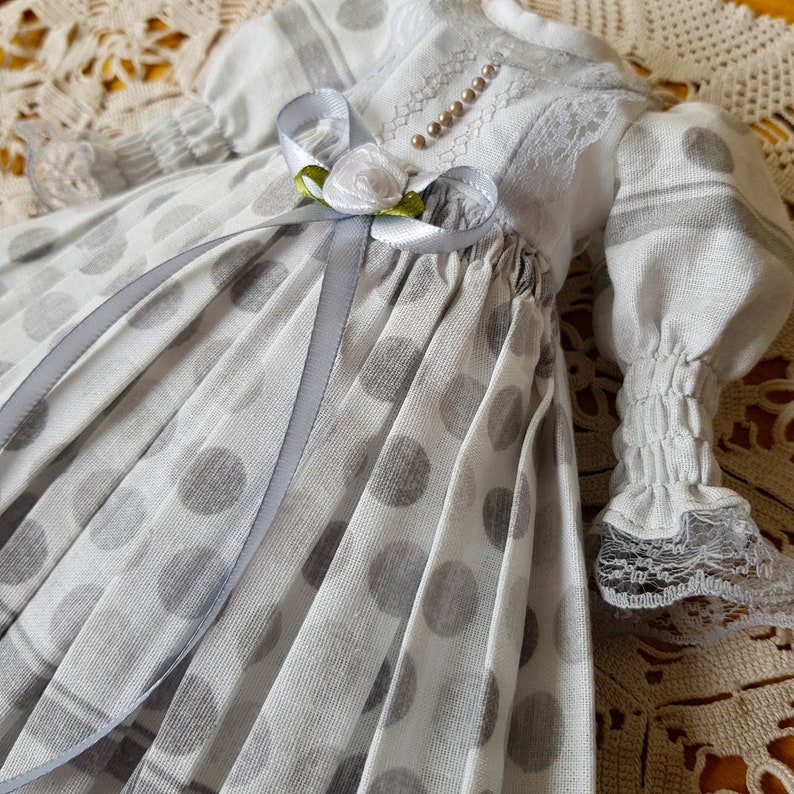 Doll's Light Gray Polka Dot Dress Little Darling 13 - Etsy