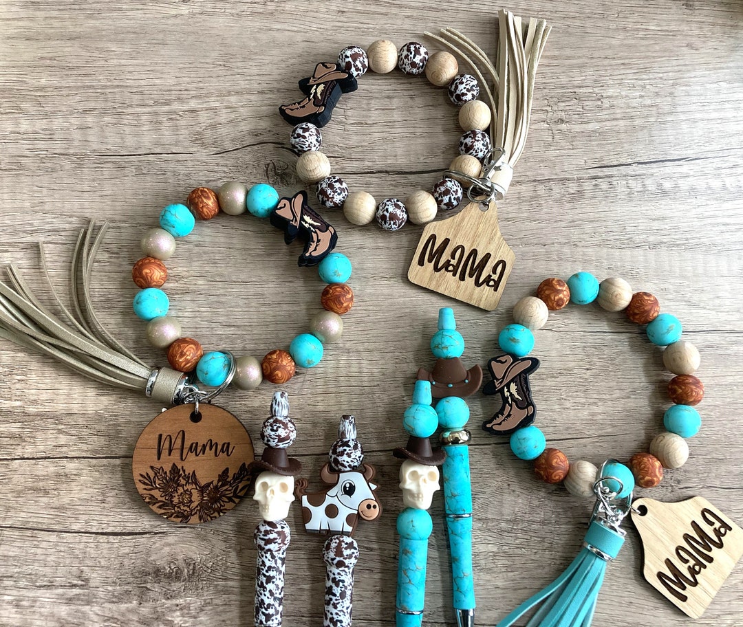 Country Western Mama Women's Keychain With Custom Wooden Key Tags and ...