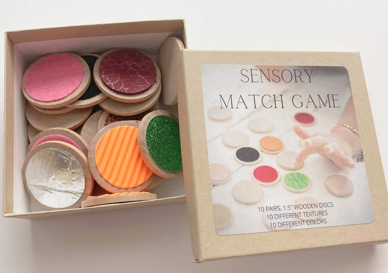 Sensory Match Game Toddler Busy Bag Quiet Game Wooden Game - Etsy