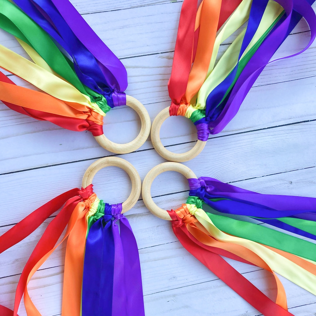 Rainbow Hand Kite, Ribbon Hand Kite, Music and Movement, Gross Motor ...