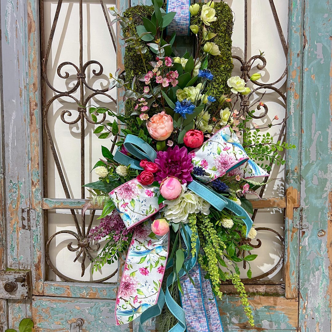 Spring Floral Wreaths, Rectangle Spring Wreath, Spring Wreath, Summer ...