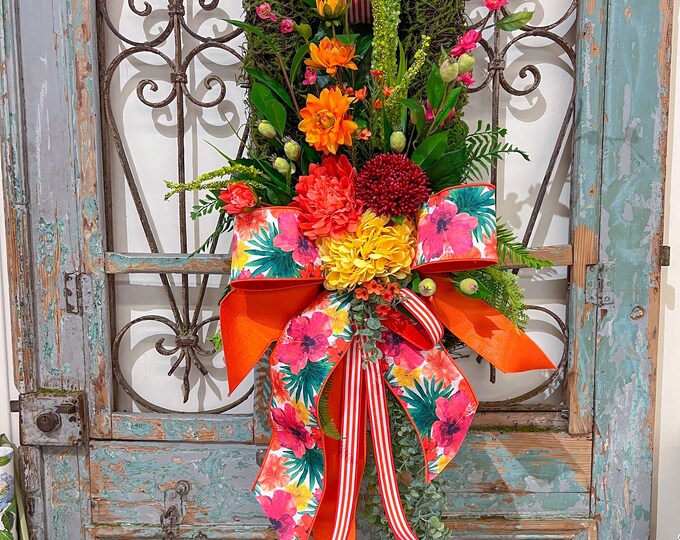 Summer Wreaths, Tropical Wreaths, Rectangle Summer Wreaths - Etsy