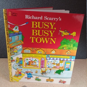 Richard Scarry's Busy Busy Town Large Vintage | Etsy