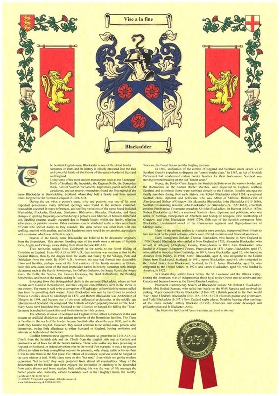 Coat of Arms and Surname History Scroll - Etsy