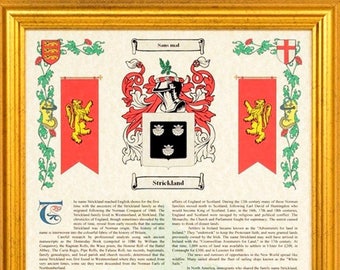 Coat of Arms and Surname History Scroll | Etsy