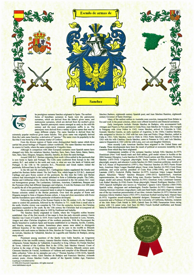 Coat of Arms and Surname History Scroll - Etsy