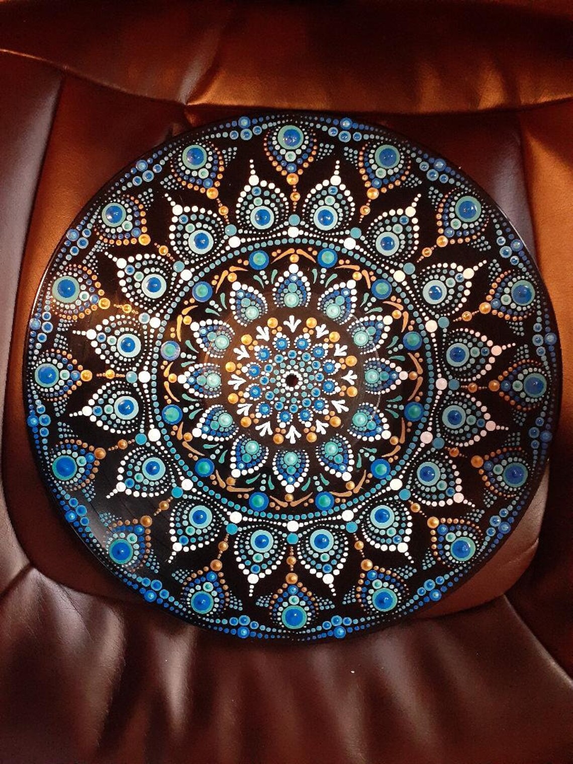 Blue Dot Mandala Painting - Etsy