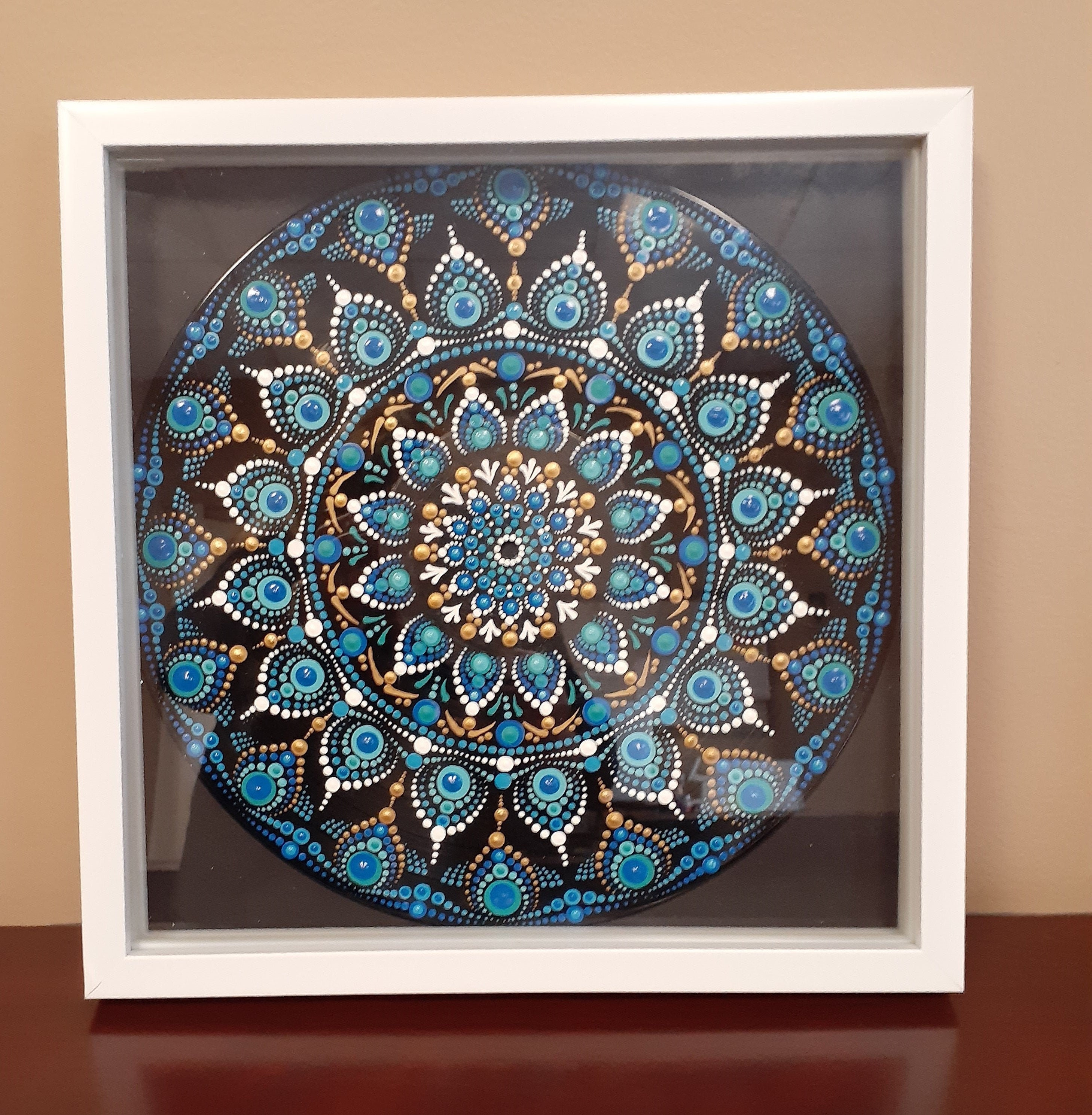 Blue Dot Mandala Painting - Etsy