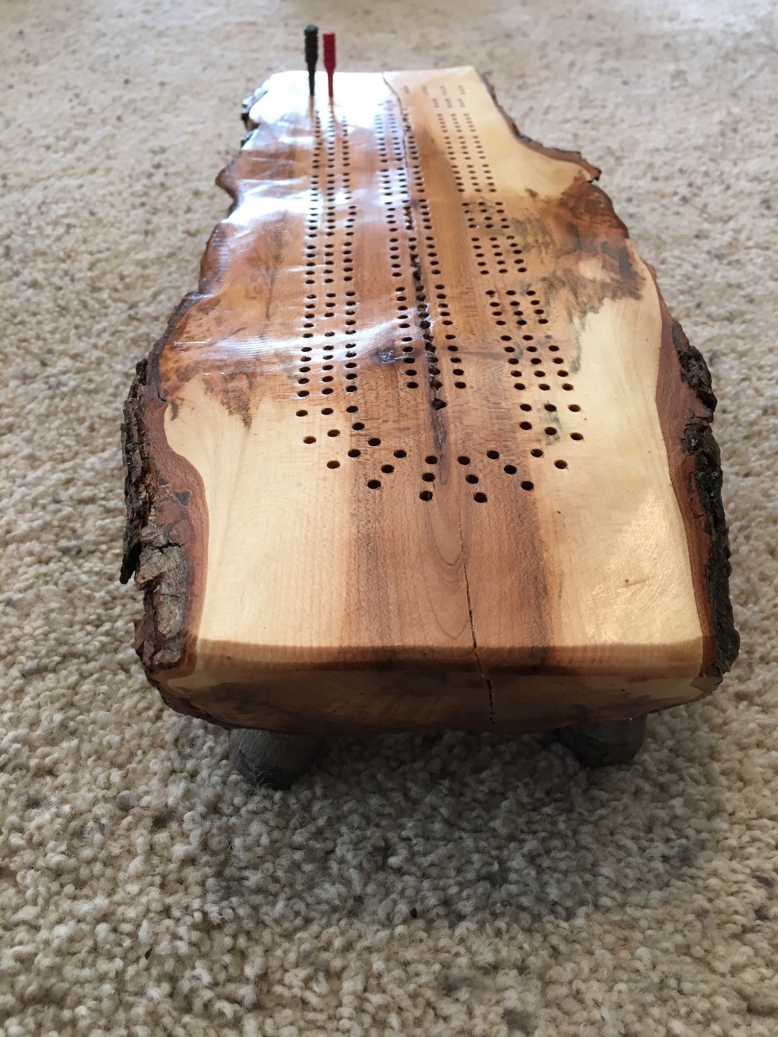 The RIVER ROCK Wood Cribbage Board Collection.lumber Jack Camp Nature ...