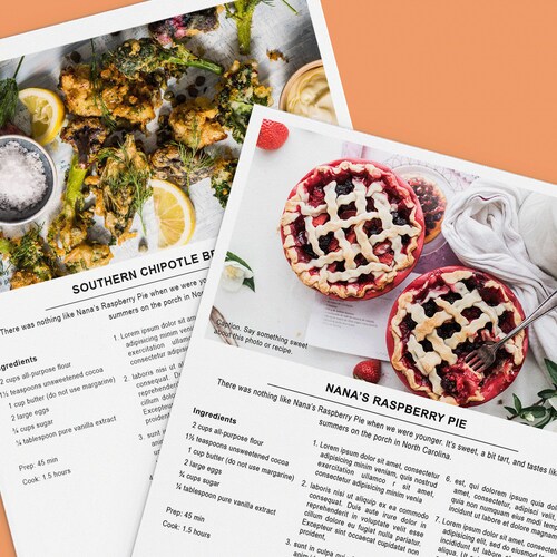Photoshop Printable Recipe Template US Letter 8.5x11 and A4 - Etsy