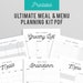 Meal and Menu Printable PDF Planner for Week and Month, Productivity ...