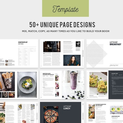 Cookbook and Recipe Template for Adobe Indesign Instant - Etsy