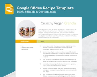 Recipe Cookbook Template Printable Google Slides 8.5 X 11 | Etsy
