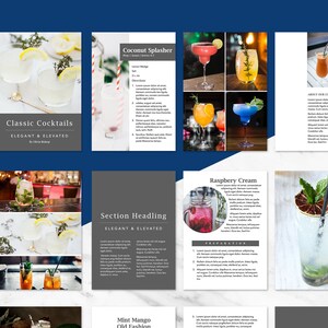 Printable Cocktail Recipe Template for Adobe Indesign Instant Download ...