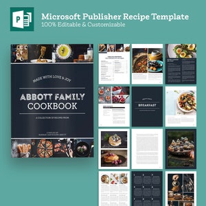 Recipe Template & Cookbook Template for Microsoft Publisher | Instant ...