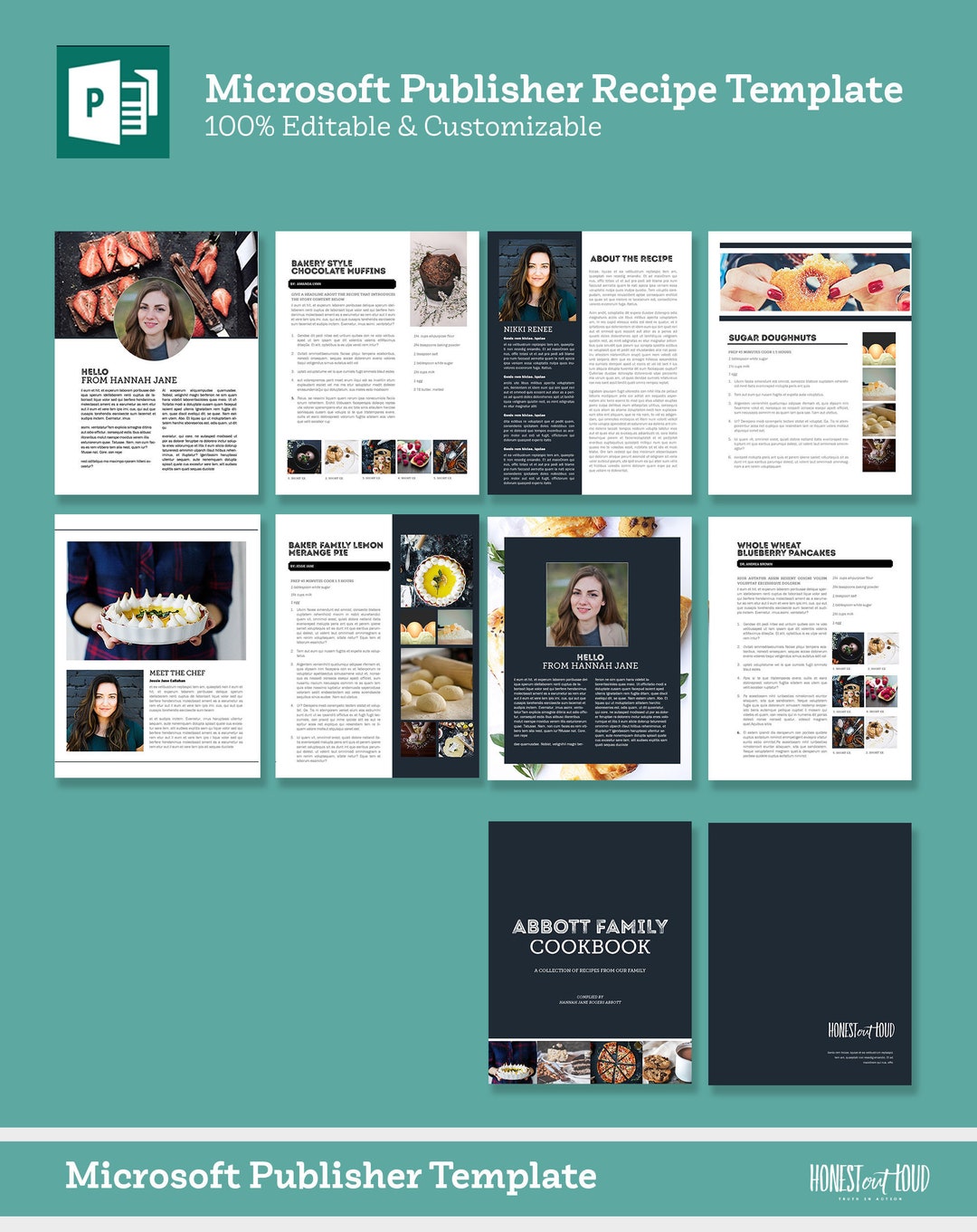 Recipe Template & Cookbook Template for Microsoft Publisher | Family ...