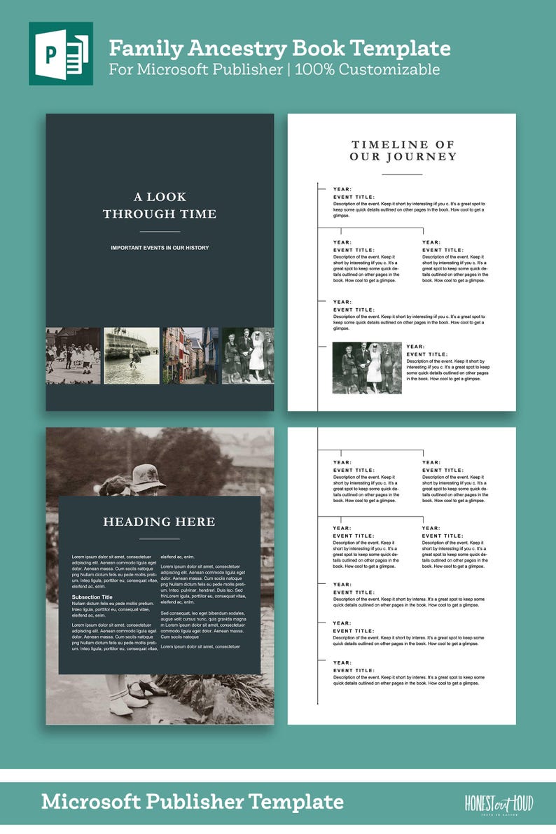 Microsoft Publisher Ancestry Book Template | Family Tree Family History ...