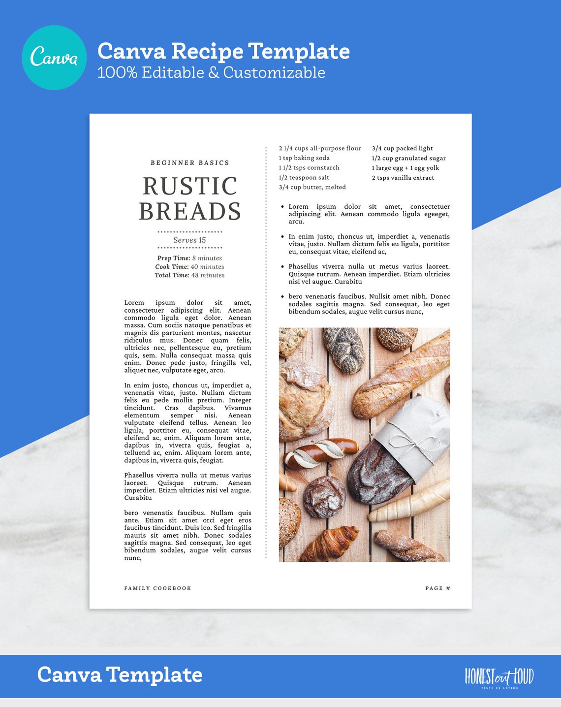 Canva Recipe Book Template and Family Cookbook Template Printable - US ...