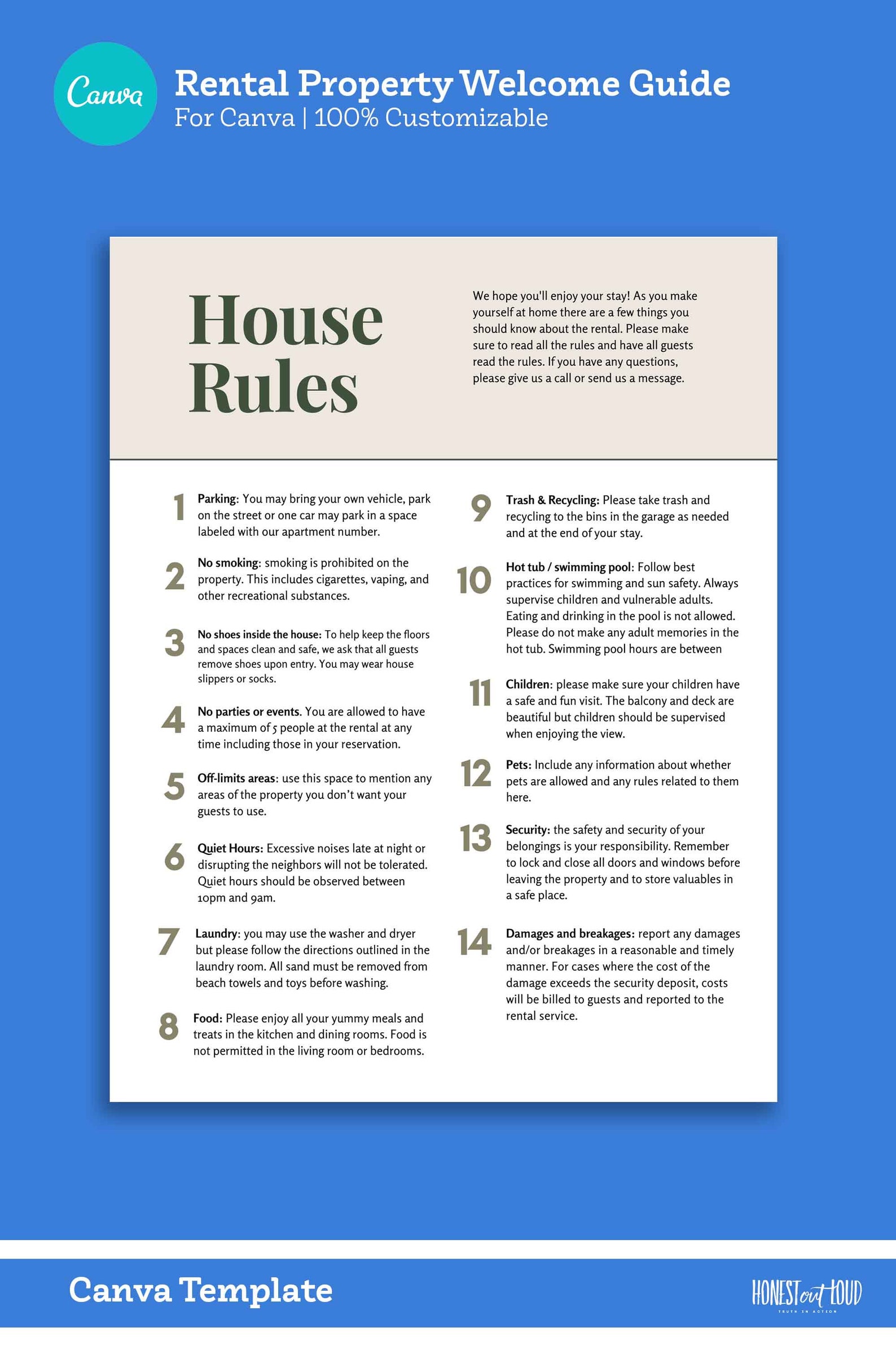 Rental Welcome Guide Template for Airbnb VRBO Hosts | Home Rental ...