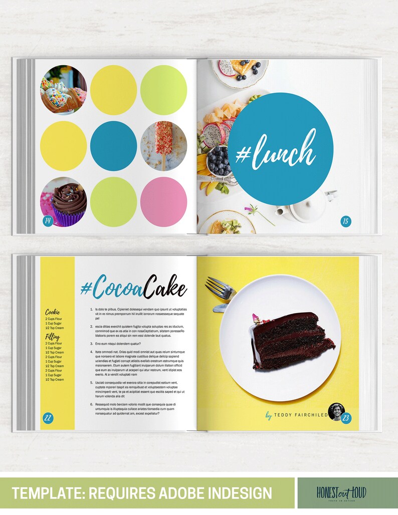 Cookbook & Recipe Template for Adobe Indesign Instant Printable ...