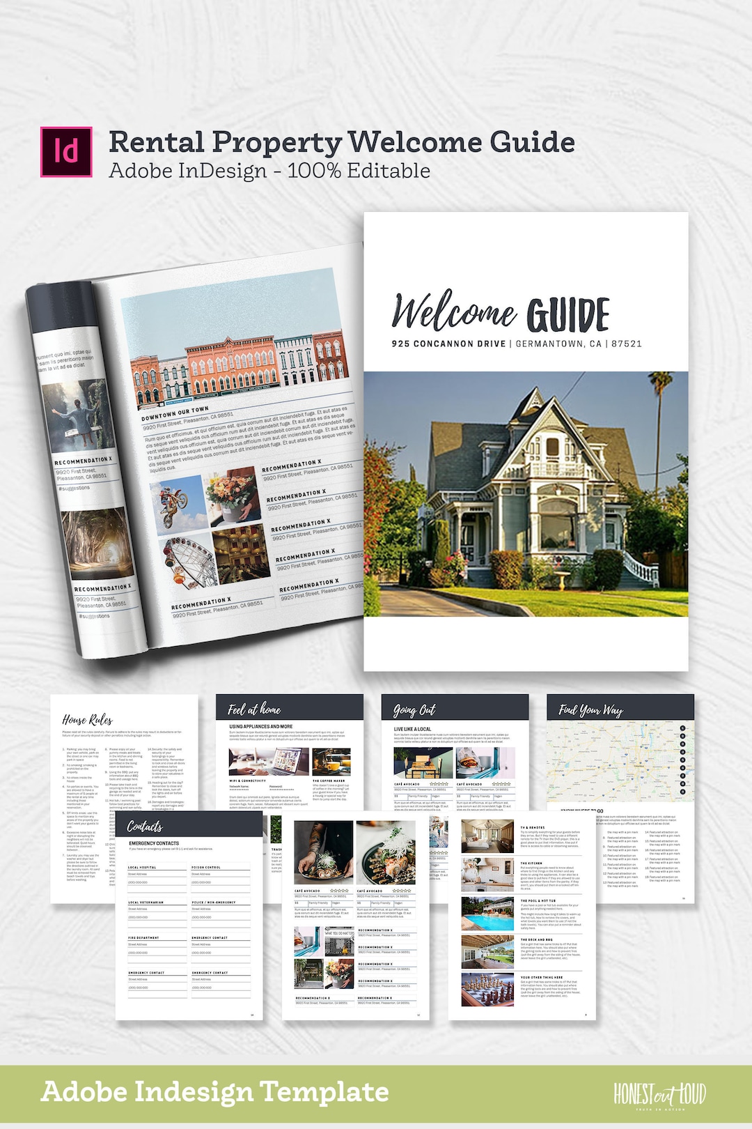 Rental Welcome Guide Template | House Manual Airbnb VRBO Hosts | Home ...