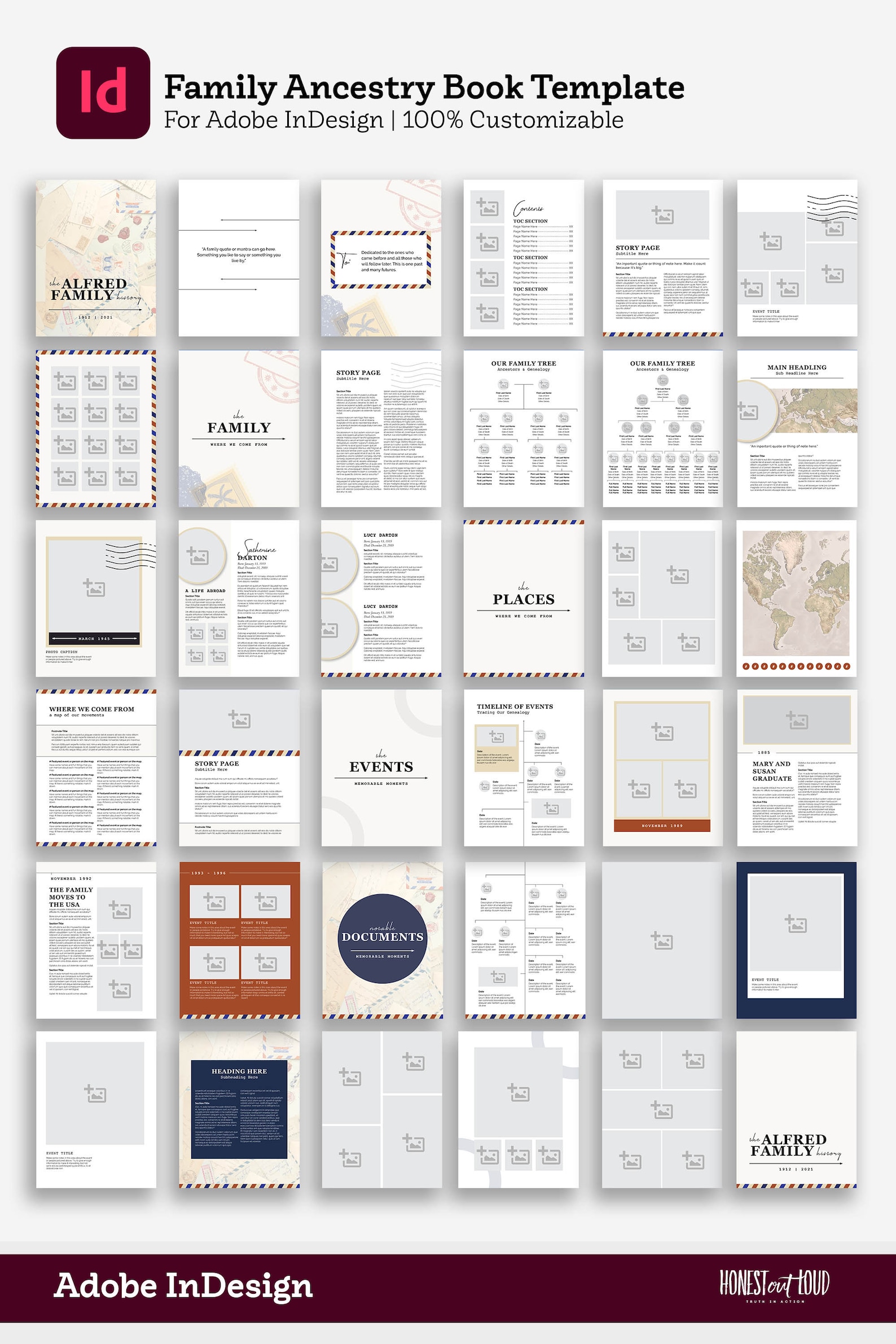 Ancestry Book Template | Family Tree Family History Genealogy Book ...