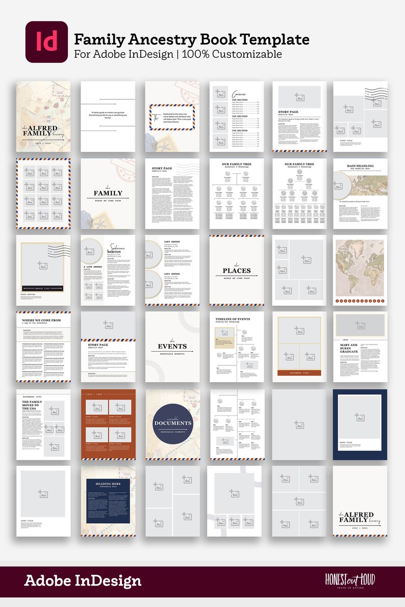 Ancestry Book Template | Family Tree Family History Genealogy Book ...