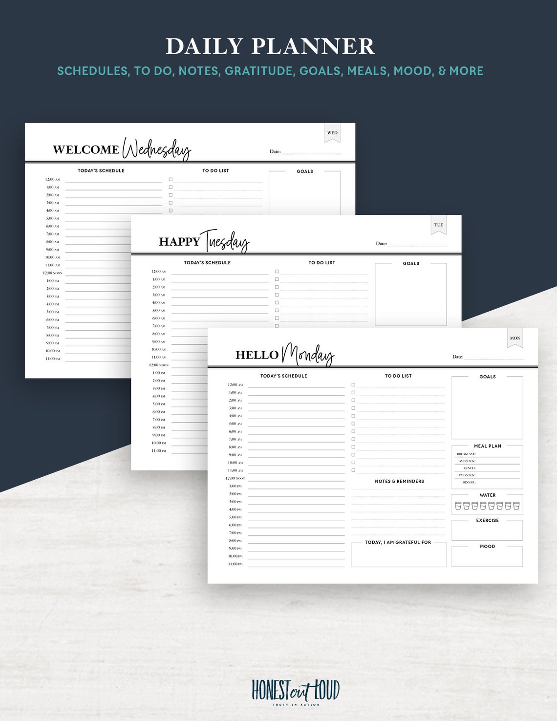 Printable PDF Planner for 2020-2021 Day Week Month - Etsy