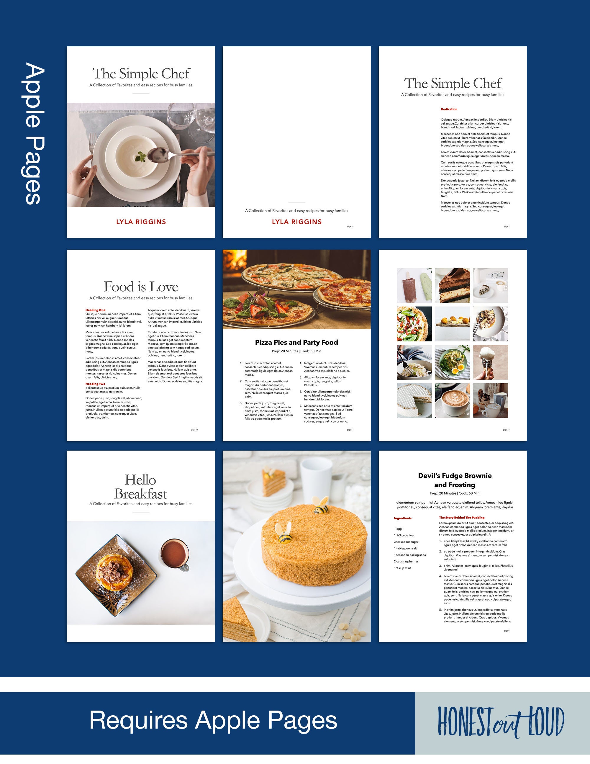 Cookbook and Recipe Template for Apple Pages | Classic Clean & Simple ...