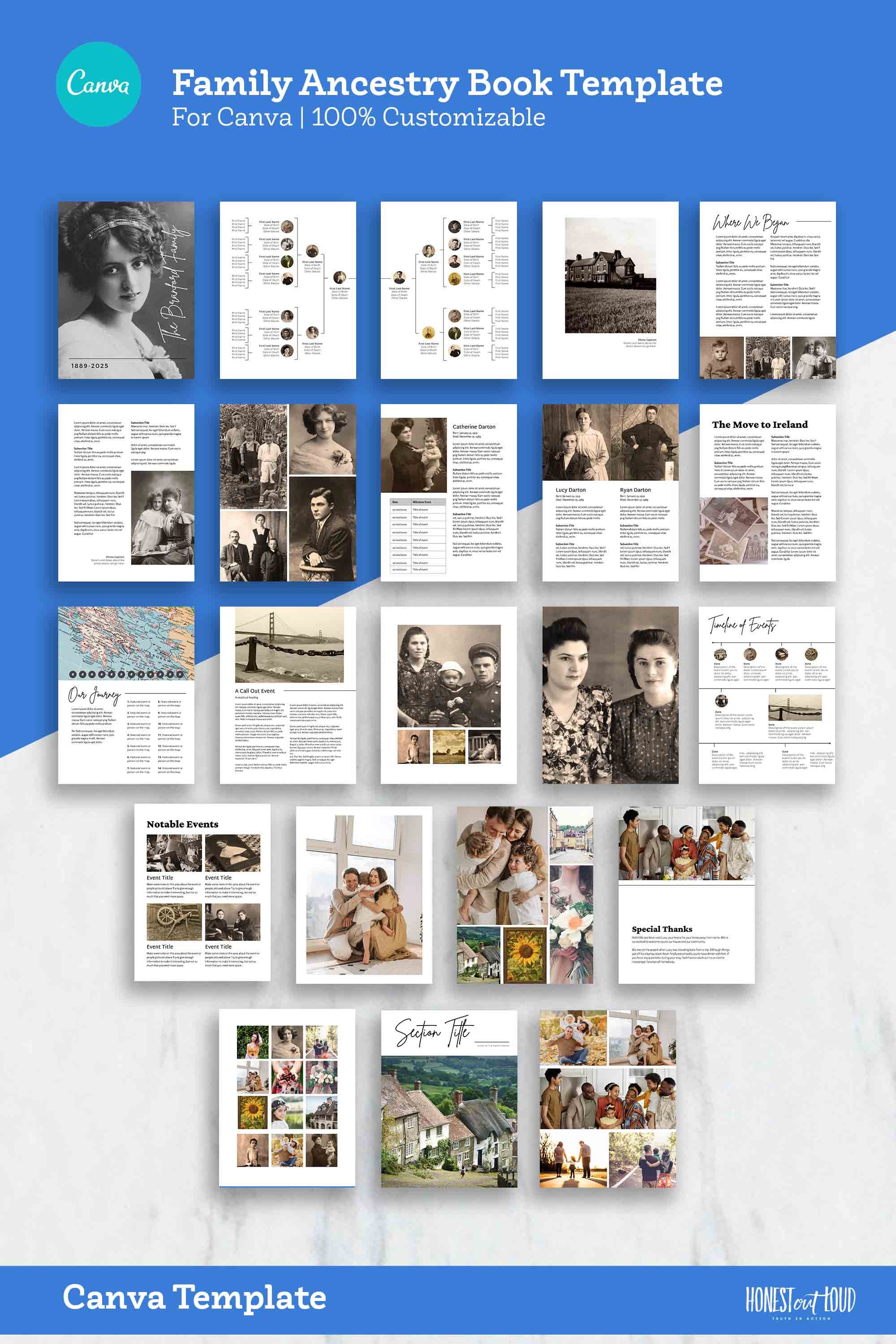 Ancestry Book Template Family Tree Family History and - Etsy