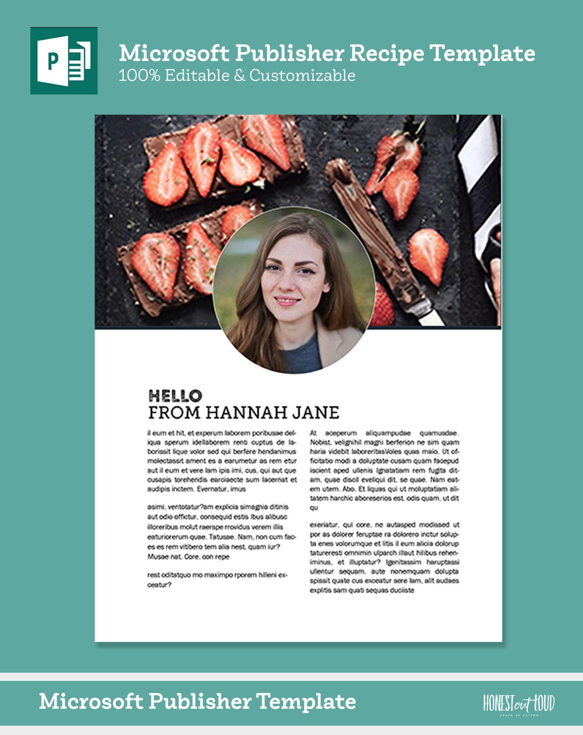 Recipe Template & Cookbook Template for Microsoft Publisher Family ...