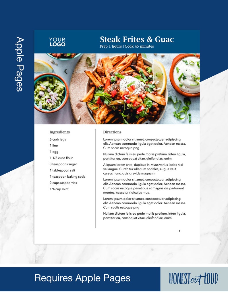 Cookbook and Recipe Template for Apple Pages Instant - Etsy