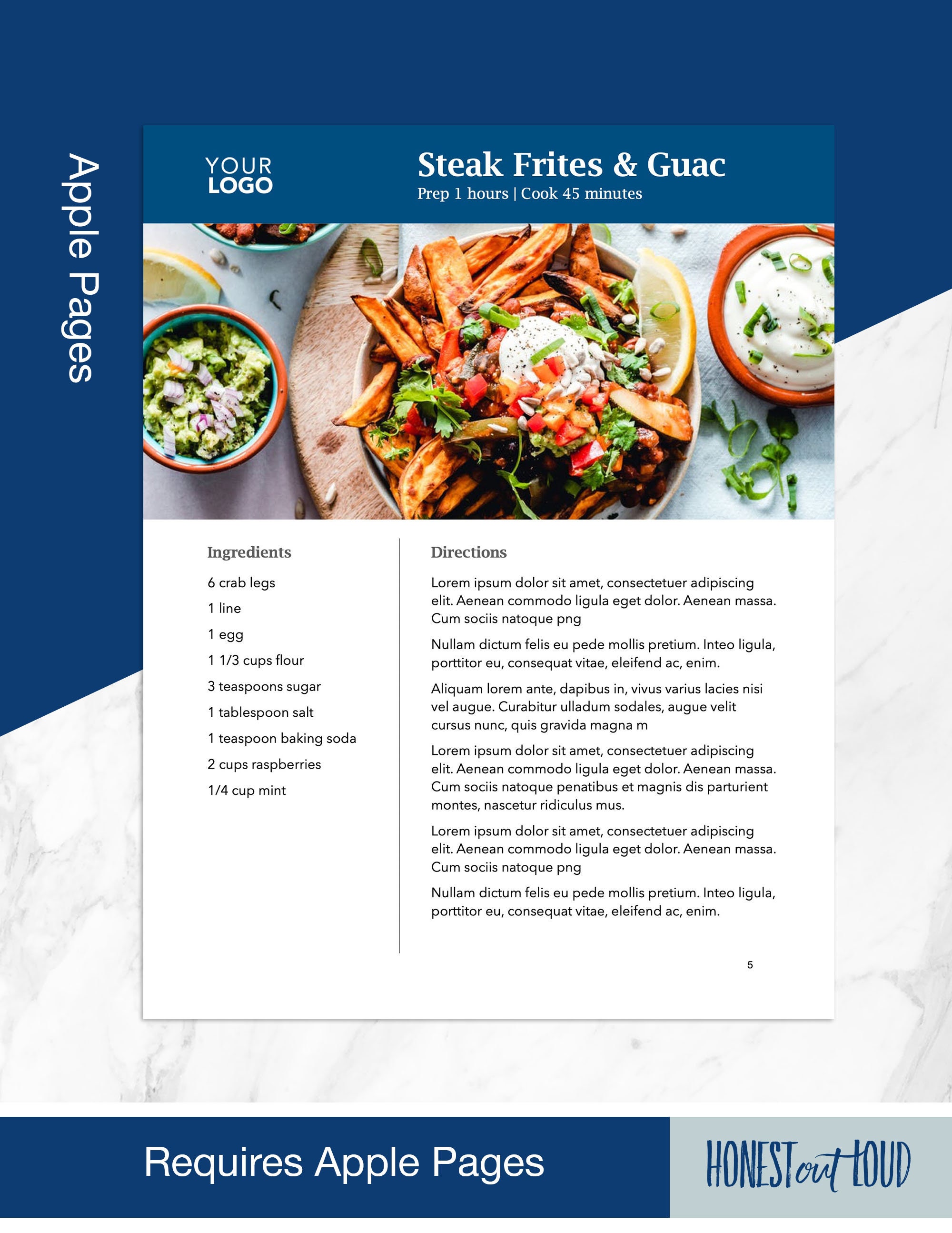 Cookbook and Recipe Template for Apple Pages | Instant Printable ...