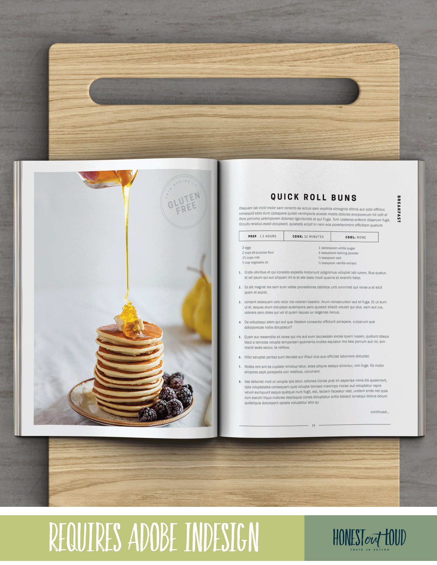 Cookbook and Recipe Template for Adobe Indesign | Instant Printable ...