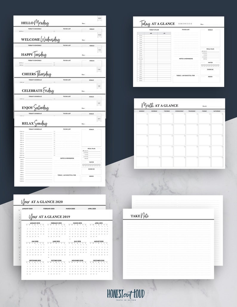 Printable PDF Planner for 2020-2021 Day Week Month - Etsy