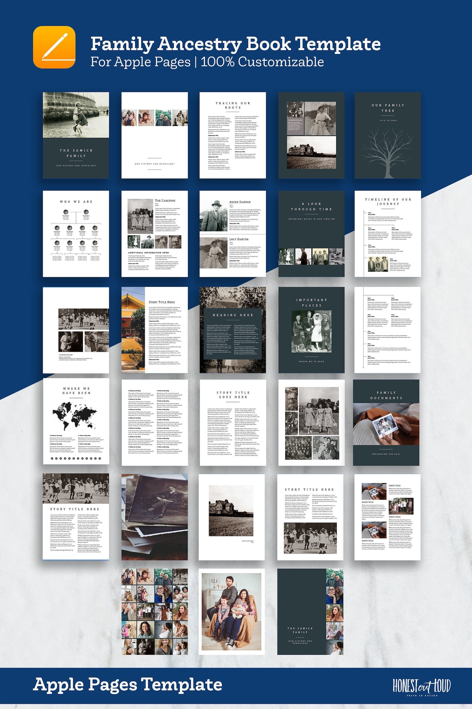 Ancestry Book Template Family Tree Family History Genealogy Book Mac ...