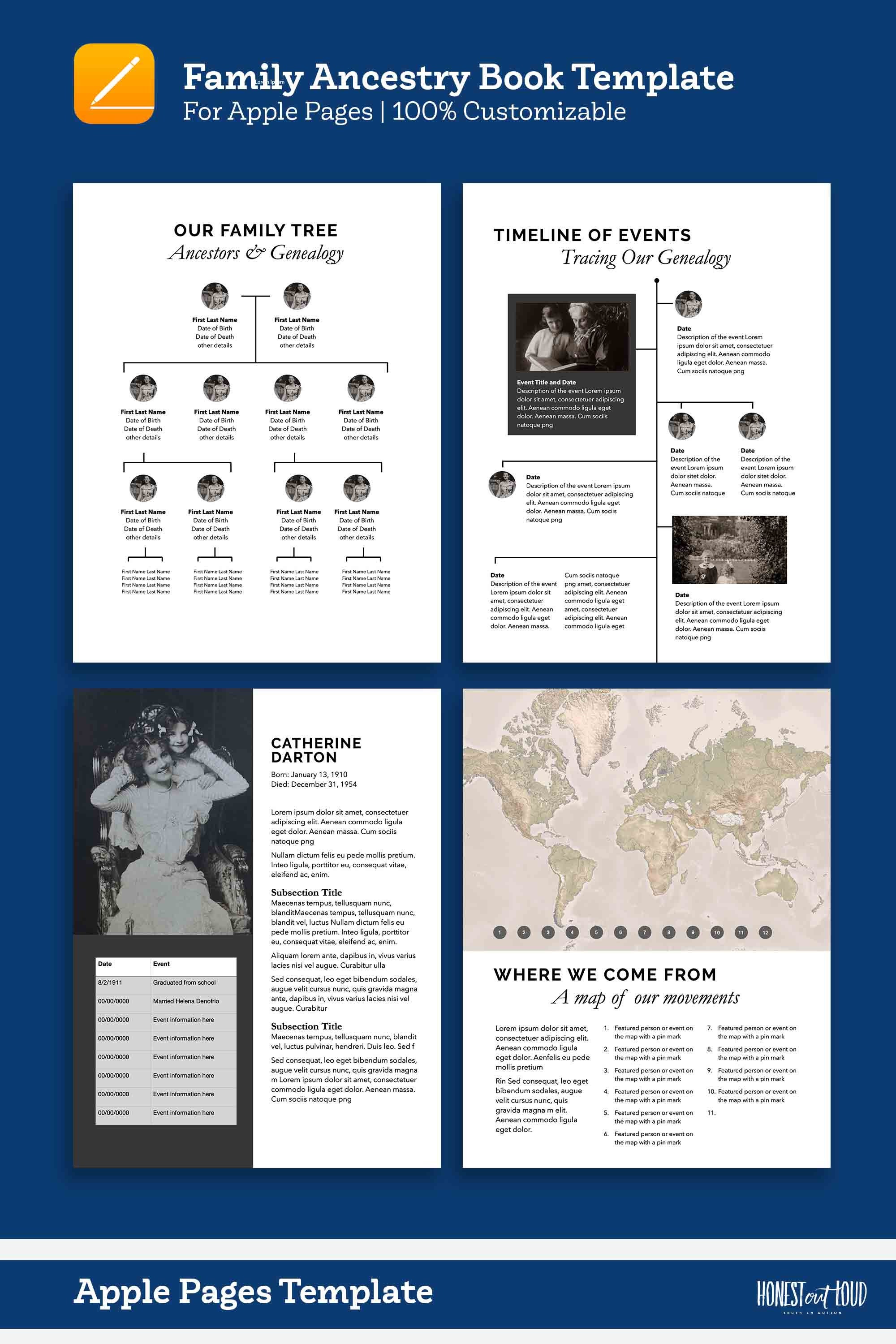 Ancestry Book Template Family Tree Family History Genealogy - Etsy