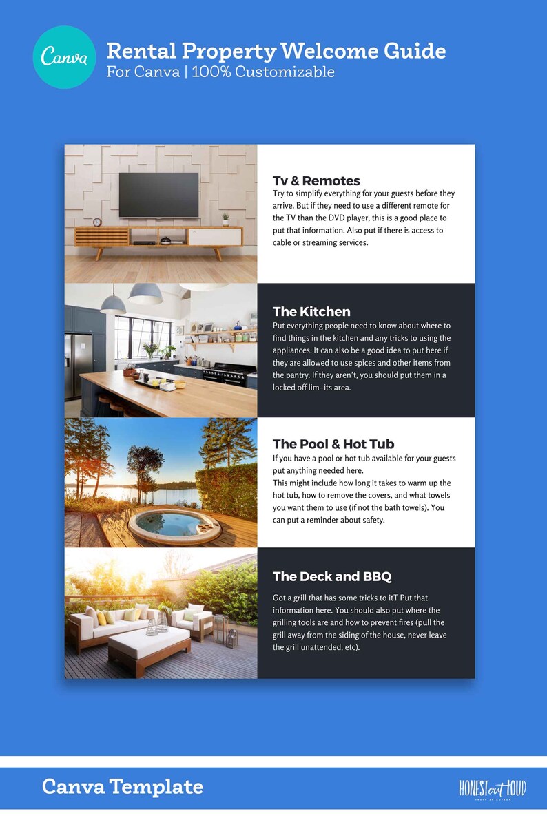 Rental Home Welcome Guide Template for Airbnb VRBO Hosts | Digital Home ...