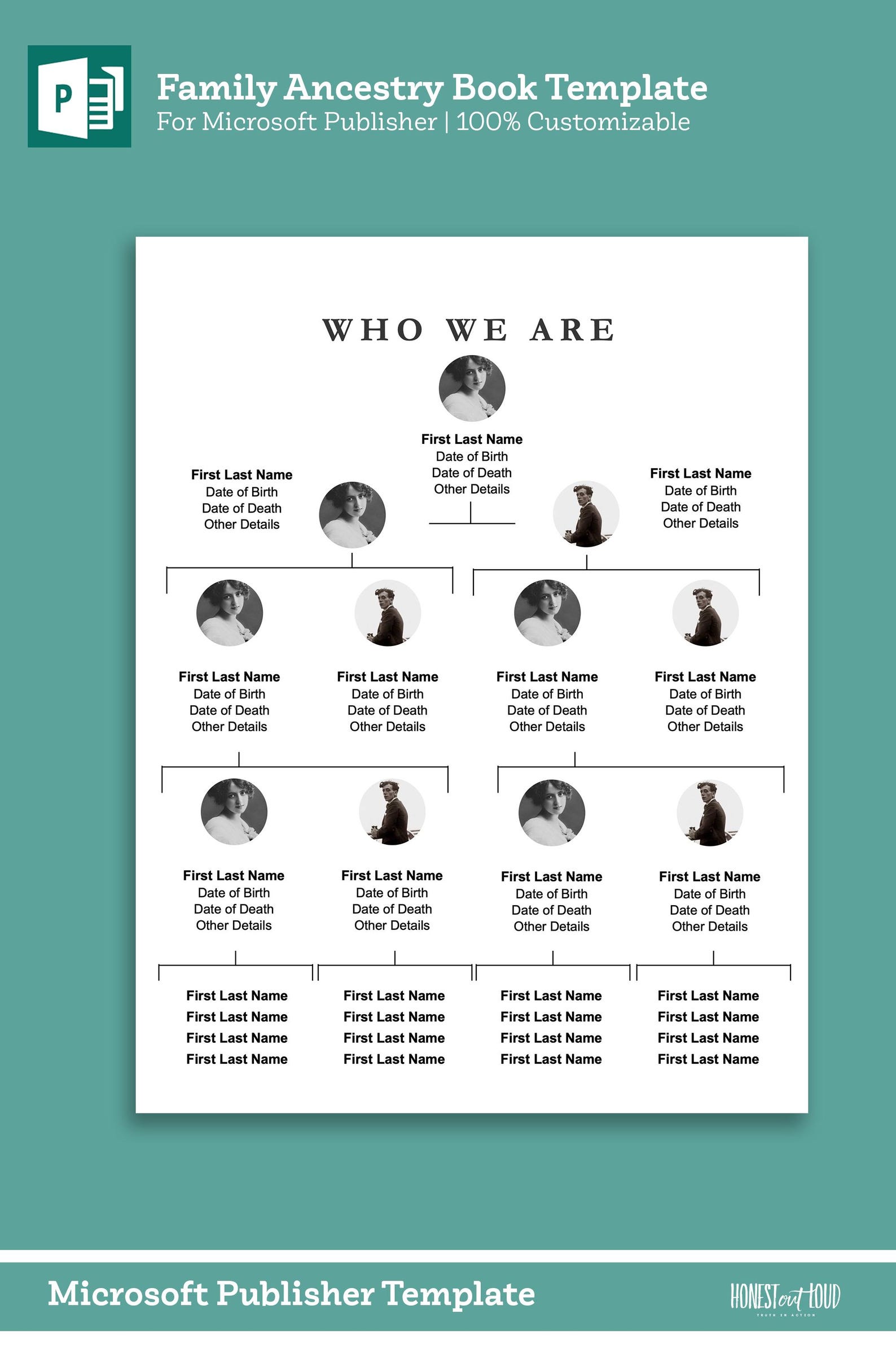 Microsoft Publisher Ancestry Book Template | Family Tree Family History ...