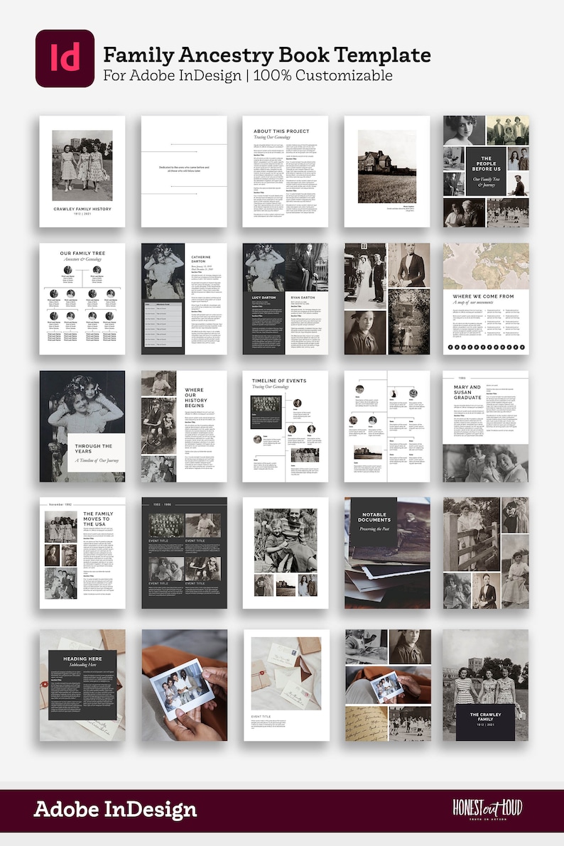 Ancestry Book Template | Family Tree Family History Genealogy Book ...