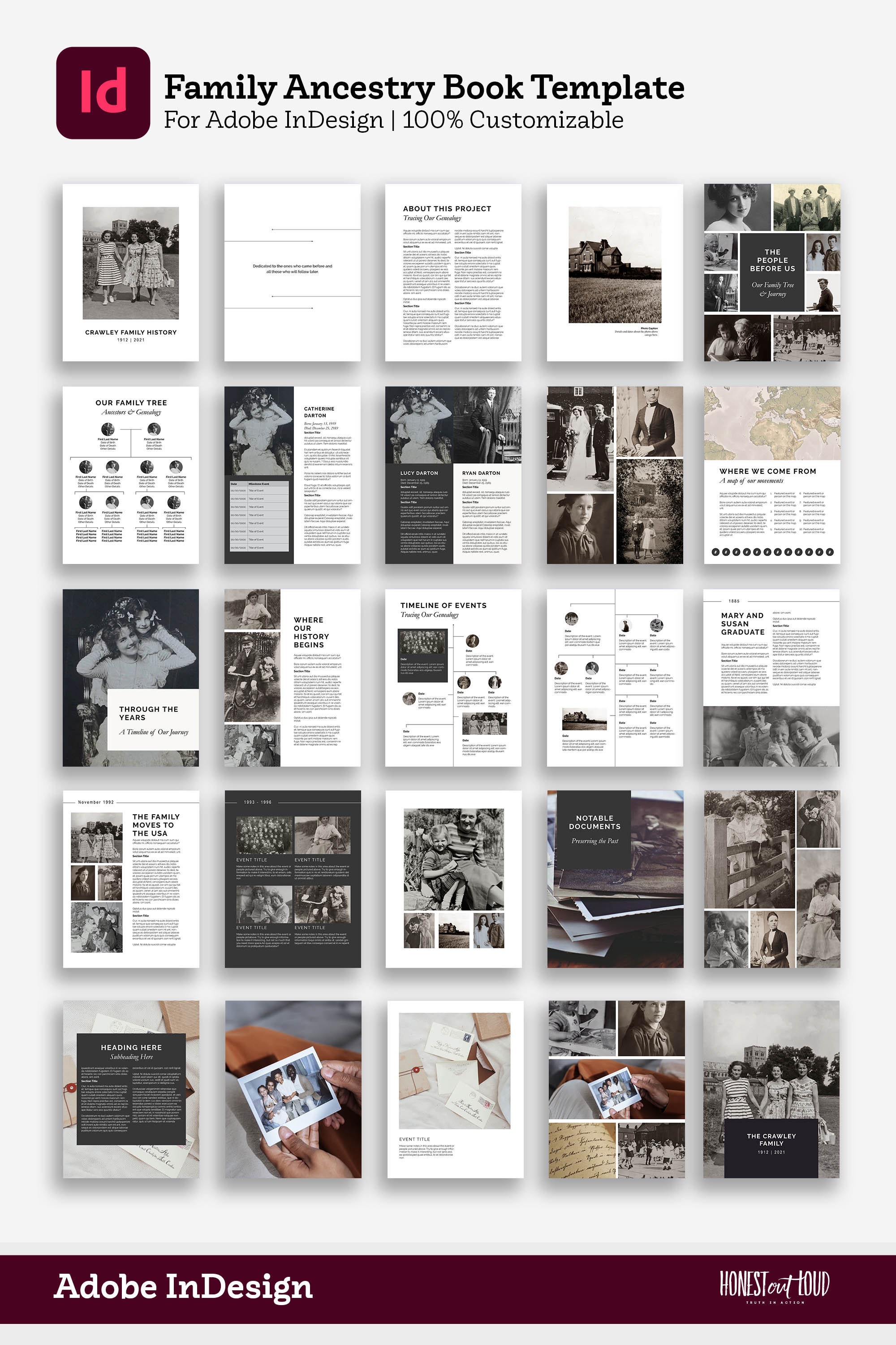 Ancestry Book Template | Family Tree Family History Genealogy Book ...