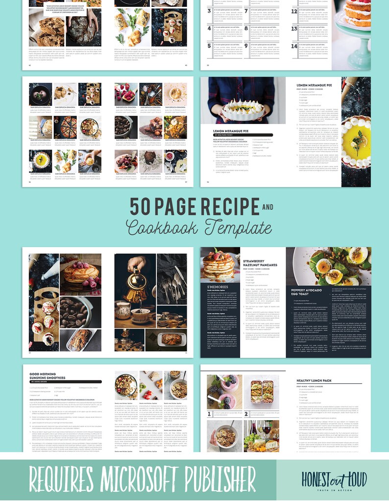 Recipe Template & Cookbook Template for Microsoft Publisher | Etsy
